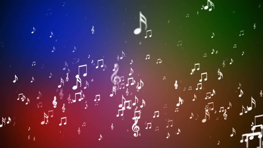 broadcast rising music notes multi color Stock Footage Video (100% ...