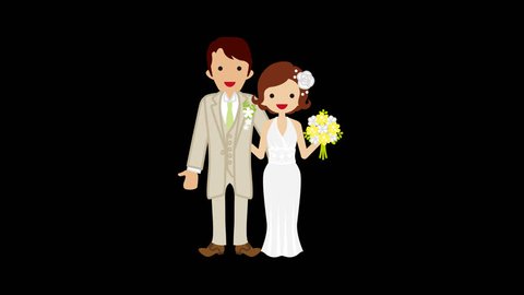 Cute Just Married Couple 2d Animation Stock Footage Video (100% Royalty ...