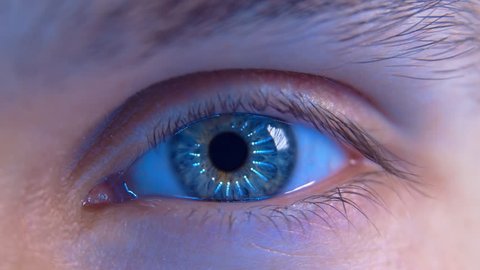 Human Eyes Blinks Reflect Moving Light Stock Footage Video (100% ...