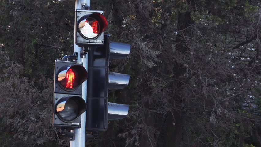 traffic light signalization semaphore turning red Stock Footage Video ...