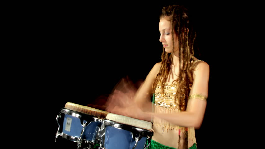 A Female Percussion Drummer Performing Stock Footage Video (100% ...
