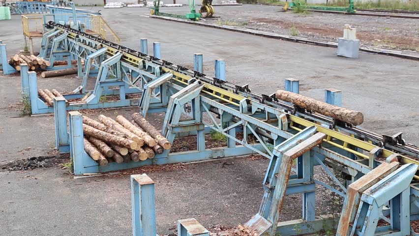 automatic sorting logs diameter sawmill Stock Footage Video (100% ...