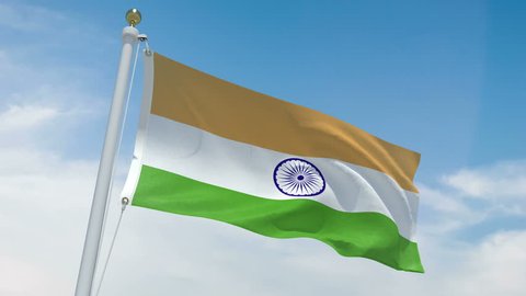 National Flag India Horizontal Rectangular Tricolour Stock Footage ...