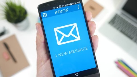 New Email Message Notification On Smartphone Stock Footage Video (100% ...