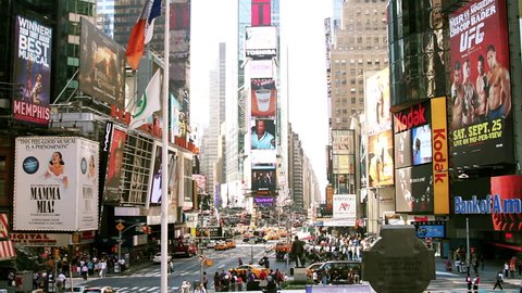 New Yorkmay 3 Times Square Rush Stock Footage Video (100% Royalty-free ...