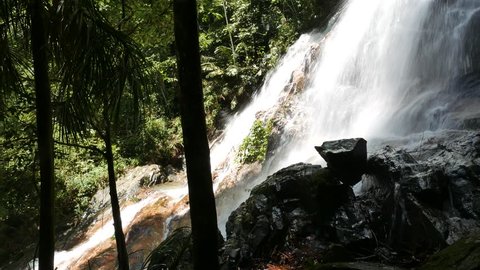 Waterfall Tropical Rainforest Beautiful Cascade Waterfall Stock Footage ...