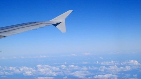 Airplane Flighting On Blue Sky Stock Footage Video (100% Royalty-free ...