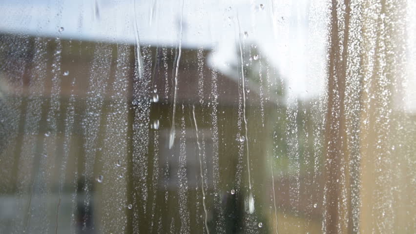 Wet Window Drops Water Front House Stock Footage Video (100% Royalty ...