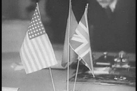 Circa 1940s Moscow Declaration Conference Signing Stock Footage Video ...