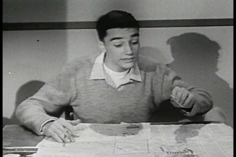 Circa 1950s Teenage Boy Asks Girl Stock Footage Video (100% Royalty ...