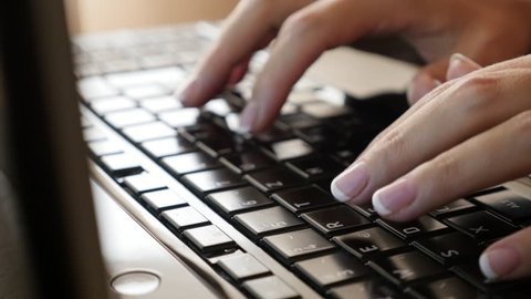 Woman Office Typing On Black Keyboard Stock Footage Video (100% Royalty ...