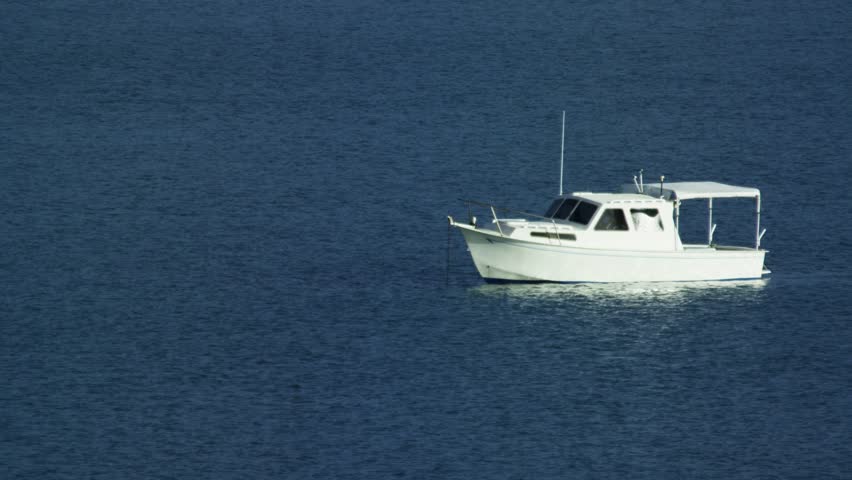 moored boat drifting on water Stock Footage Video (100% Royalty-free ...