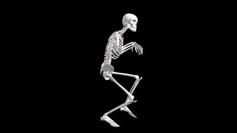 Funny Skeleton Walking Animation Like Spythis Stock Footage Video (100% ...