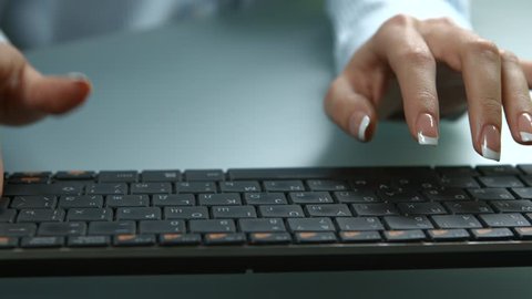 Girl Typing On Keyboard Clerk Working Stock Footage Video (100% Royalty ...