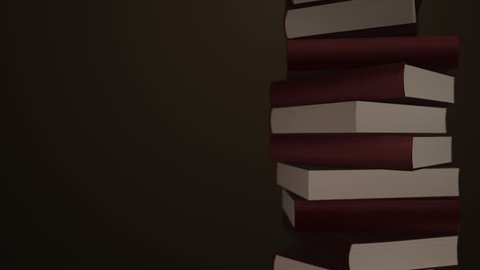 Animation Rotation Stack Old Books Library Stock Footage Video (100% ...