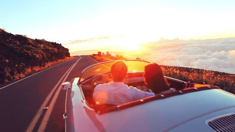 Happy Couple Driving On Country Road Stock Photo (Edit Now) 305567459