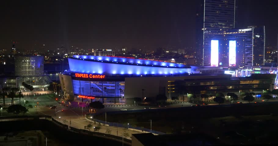 Aerial Shot of Staples Center Stock Footage Video (100% Royalty-free ...