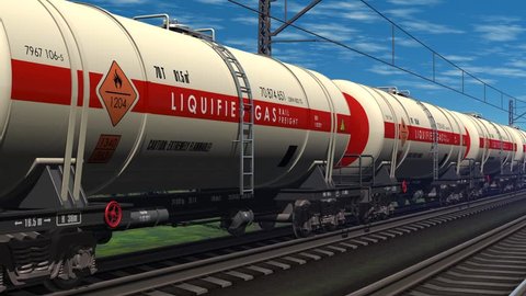 Freight Train Petroleum Tank Cars Passing Stock Footage Video (100% ...