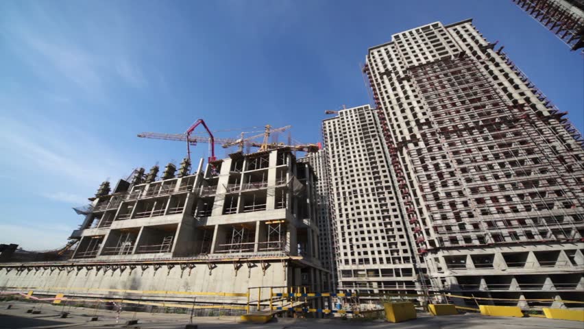 Panorama of the Construction Site Stock Footage Video (100% Royalty ...