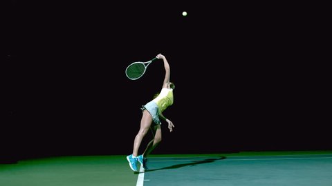 Beautiful Tennis Serve Slow Motion Stock Footage Video (100% Royalty ...