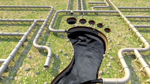 Carbon Footprint Oil Pipeline Pipe Line Stock Footage Video (100% ...