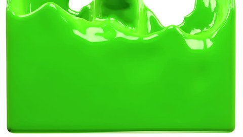 Green Paint Fills Screen Isolated On Stock Footage Video (100% Royalty ...