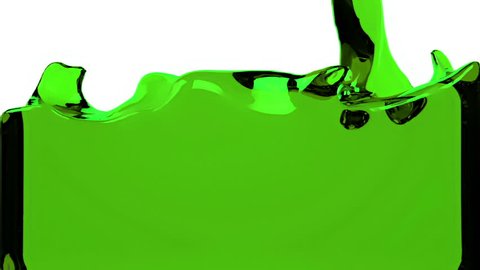 Transparency Green Liquid Fills Screen Alpha Stock Footage Video (100% ...