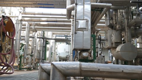 Process Area Oil Refinery Industrial Factory Stock Footage Video (100% ...