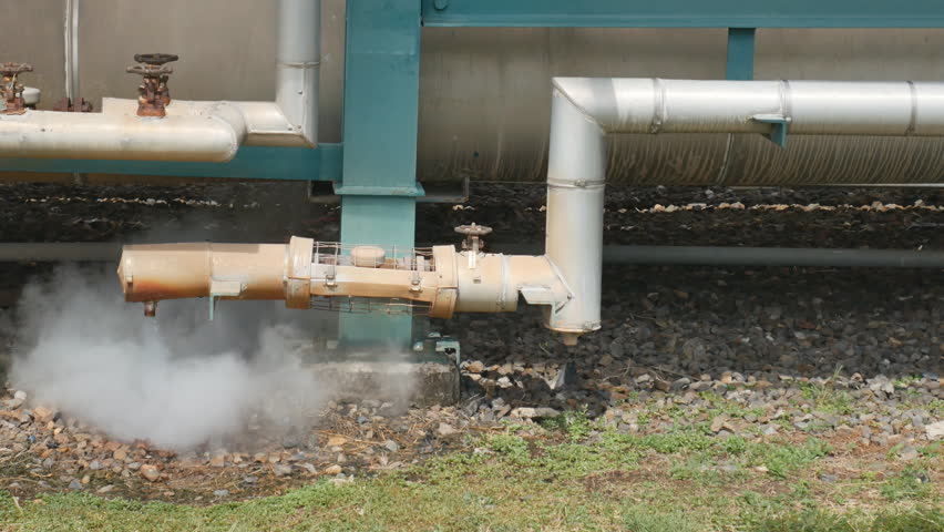 hot steam blowing pipe line Stock Footage Video (100% Royalty-free ...