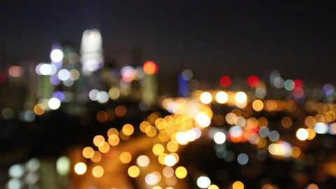 bokeh background skyscraper buildings city lights Stock Footage Video ...