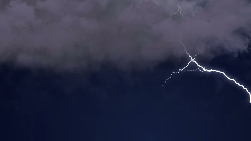 severe thunderstorm intense lightning night sky Stock Footage Video ...