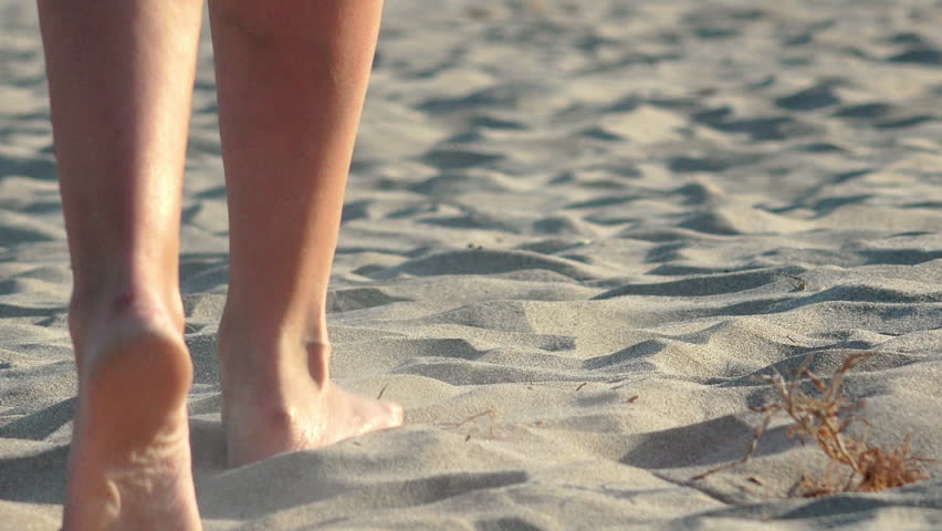 beautiful tanned female feet against sea Stock Footage Video (100% ...
