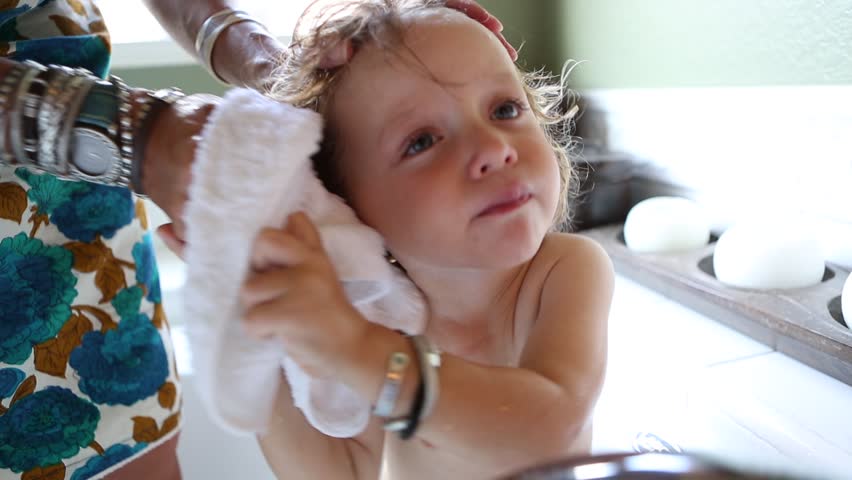 Mother Washing Child Bathtub Stock Footage Video (100% Royalty-free ...