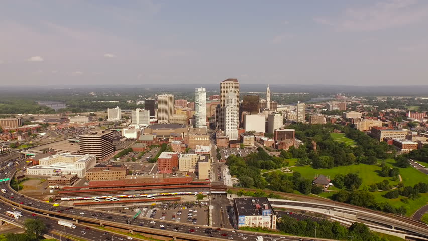 Hartford Aerial V1 Flying Low Stock Footage Video (100% Royalty-free ...