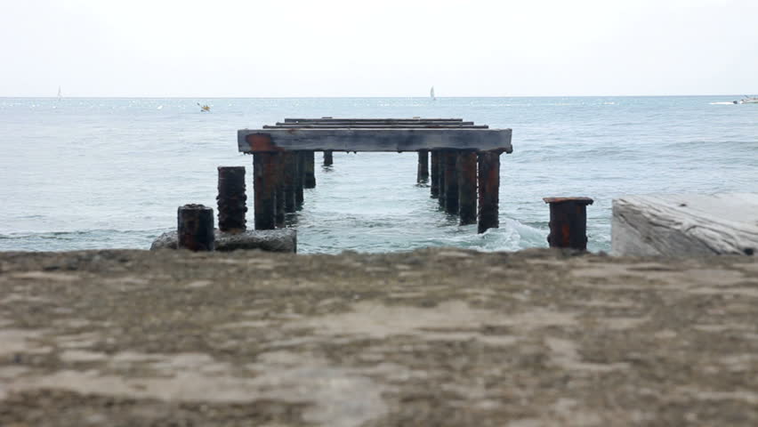 old rusty dock remnants on edge Stock Footage Video (100% Royalty-free ...