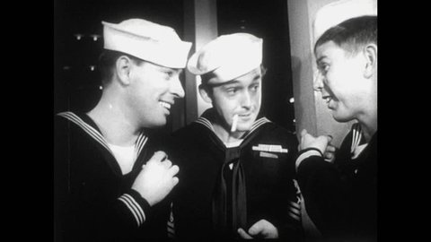 United States 1940s Sailors Talking Sailor Stock Footage Video (100% ...
