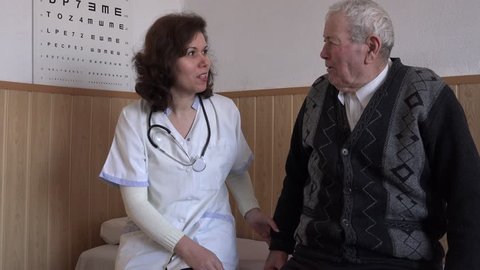 Old Man Medical Examination Inhale Exhale Stock Footage Video (100% ...