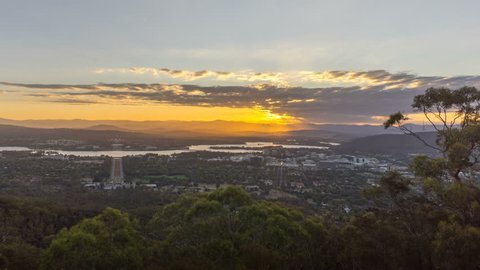 4k Time Lapse Sunset Over Canberra Stock Footage Video 100 Royalty