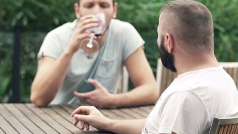 Two Male Friends Talking Smoking Cigarette Stock Footage Video (100% ...