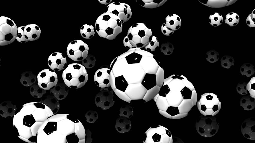 bouncing soccer balls on black background Stock Footage Video (100% ...