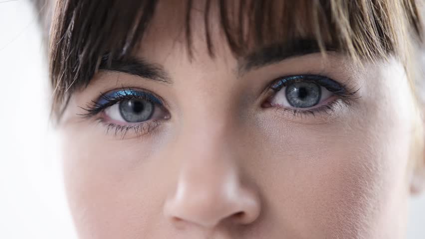 beautiful woman's blue eyes close up Stock Footage Video (100% Royalty ...