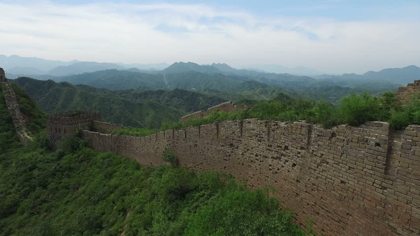 aerial view world's longest wall soaring Stock Footage Video (100% ...