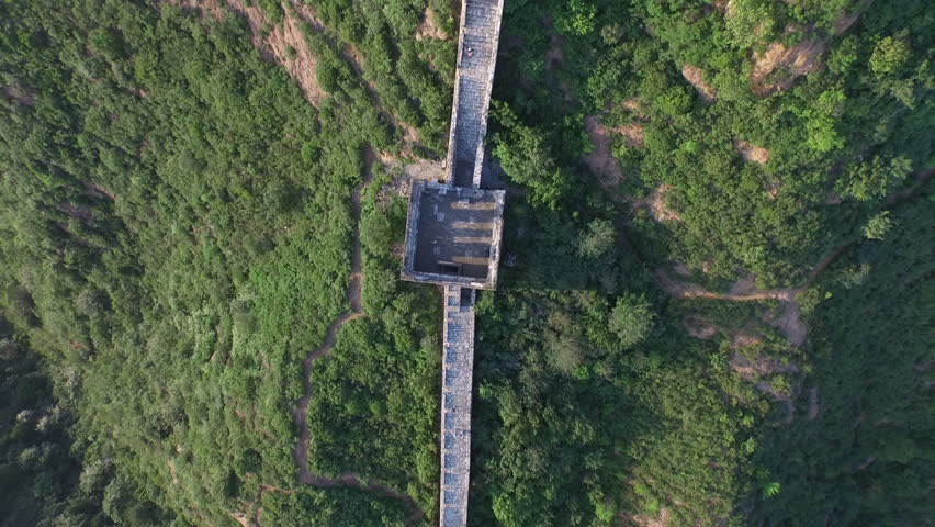 aerial view world's longest wall soaring Stock Footage Video (100% ...