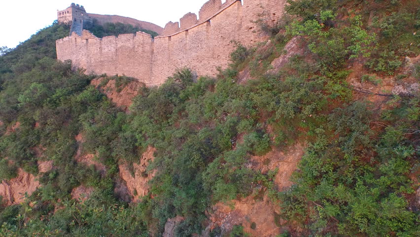 aerial view world's longest wall soaring Stock Footage Video (100% ...