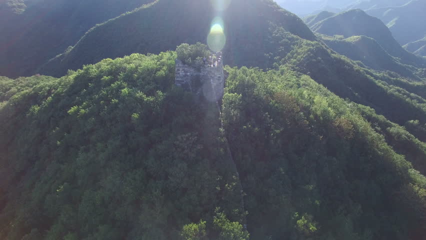 aerial view world's longest wall soaring Stock Footage Video (100% ...