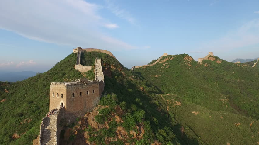 aerial view world's longest wall soaring Stock Footage Video (100% ...