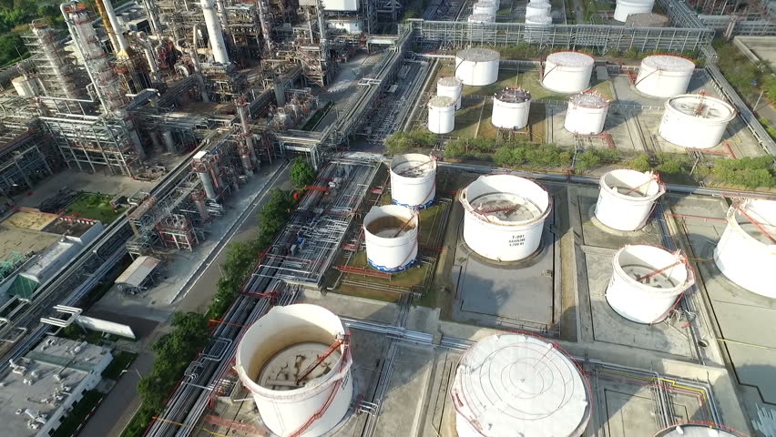 aerial view oil terminal refinery Stock Footage Video (100% Royalty ...