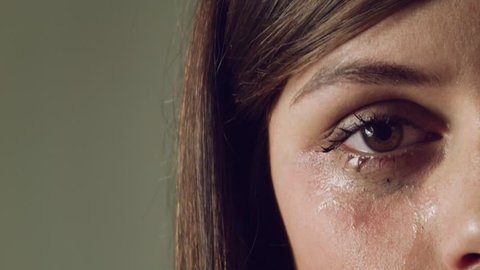 Tears Female Girl Sad Eye Crying Stock Footage Video (100% Royalty-free ...