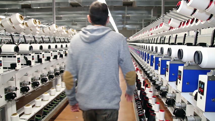 automated yarn production modern textile plant Stock Footage Video (100 ...