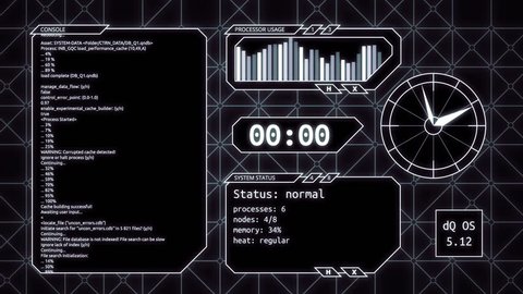 Futuristic Computer Screen Animation Different Types Stock Footage ...